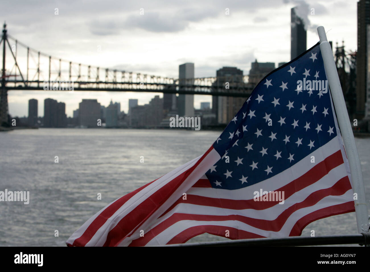 American flag on back boat hi-res stock photography and images - Alamy
