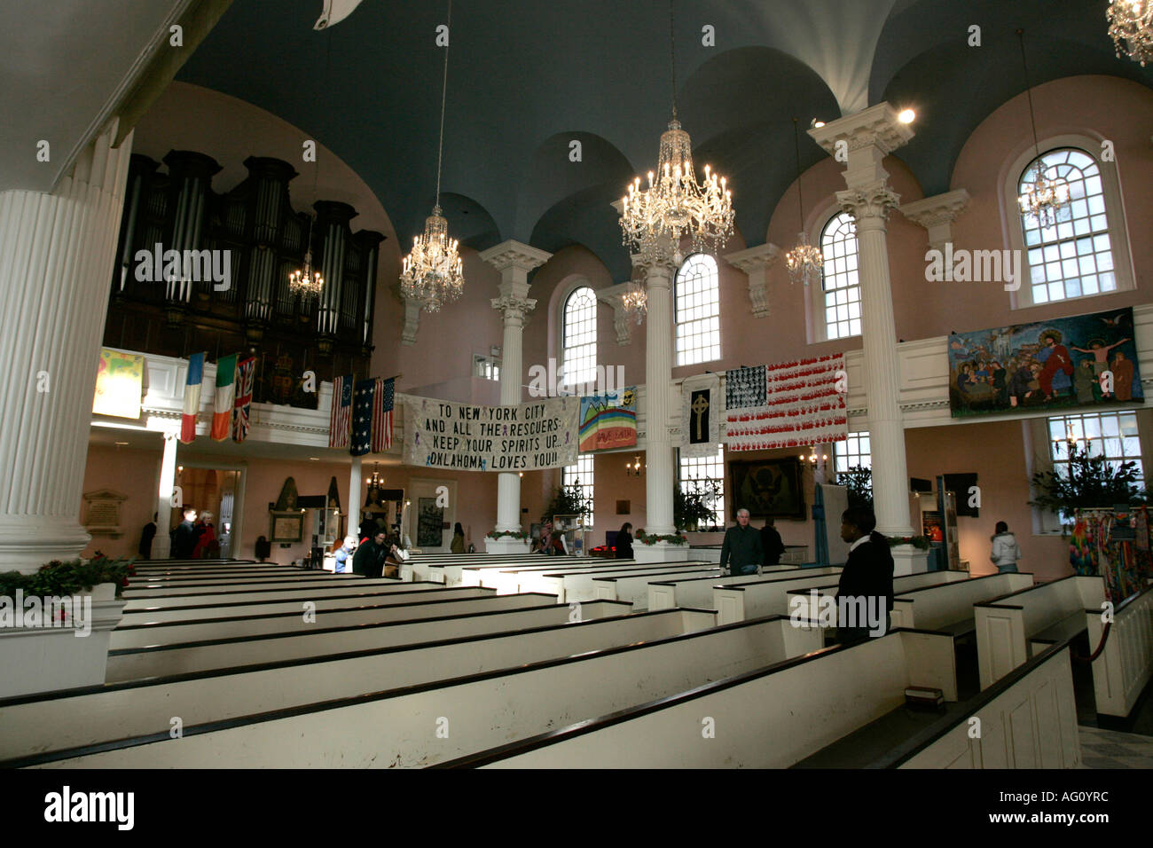 Inside St Pauls Chapel ground zero new york city new york USA Stock ...