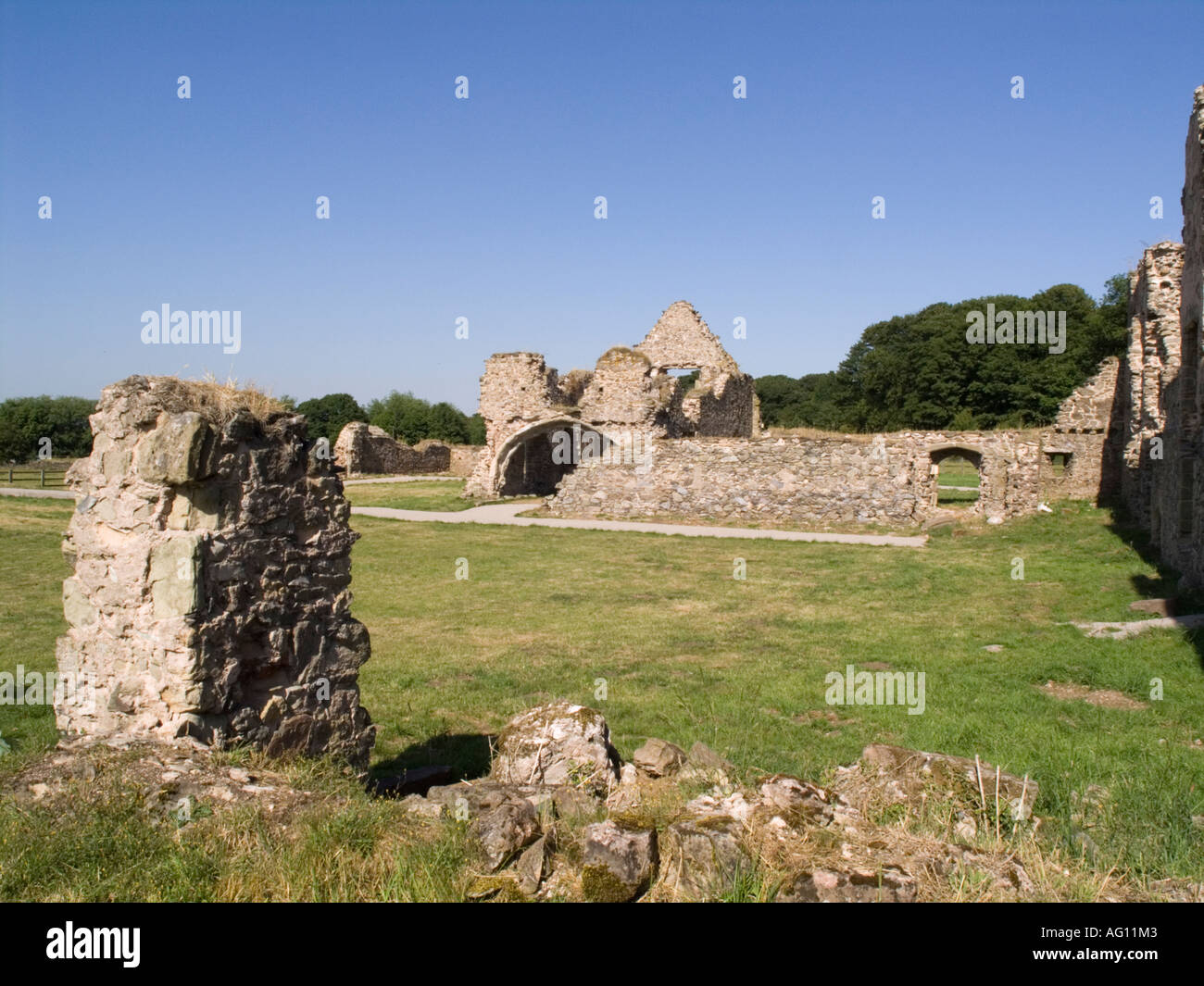 13th century Grace Dieu Priory ruins of medieval Augustinian nunnery ...