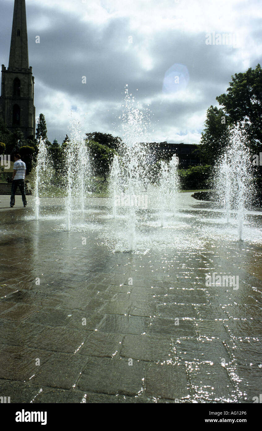 Water feature in Worcester city centre, Worcestershire, England, UK ...