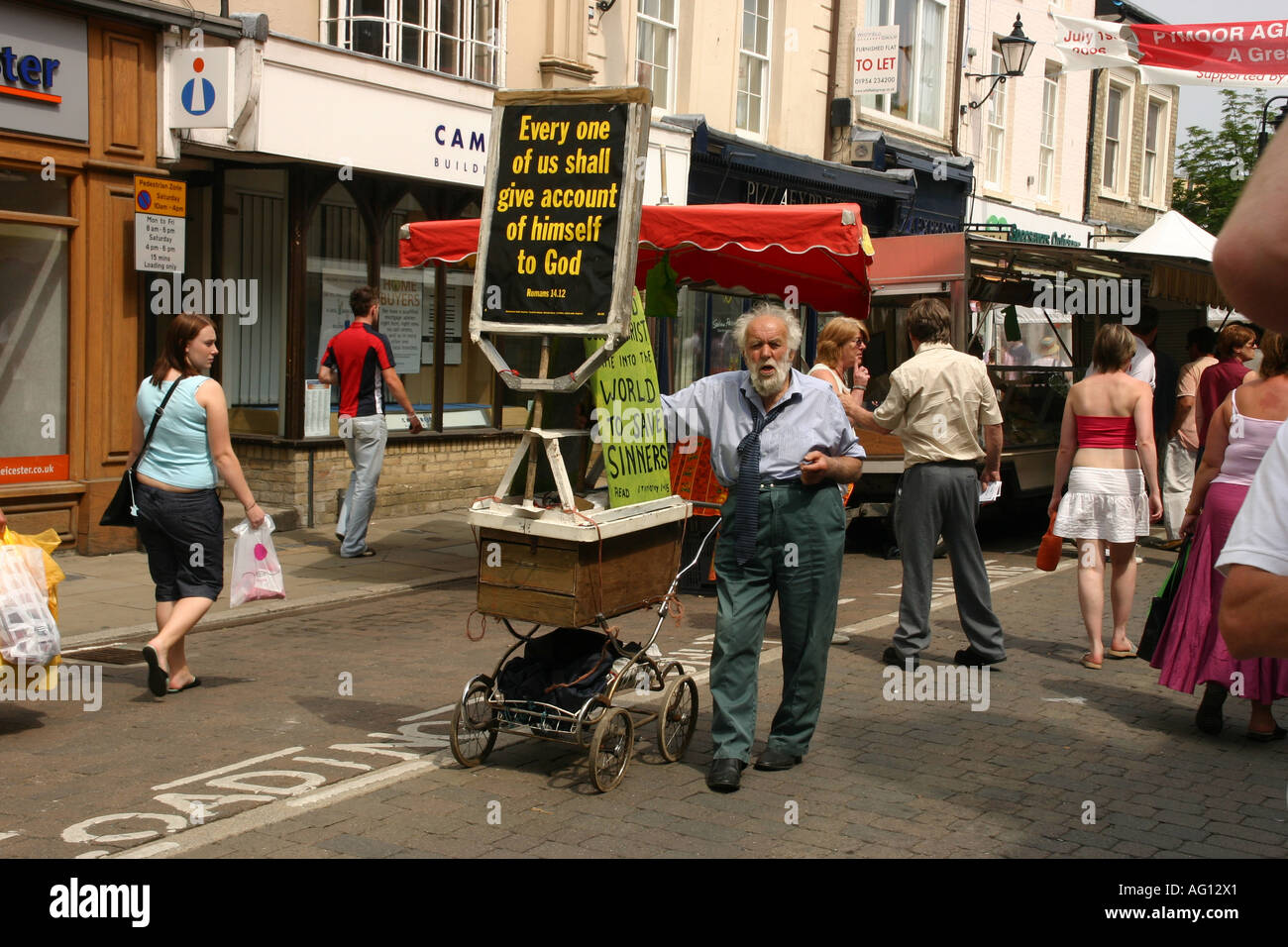 Old Man With pram Evangelising in Ely Cathedral Stock Photo - Alamy