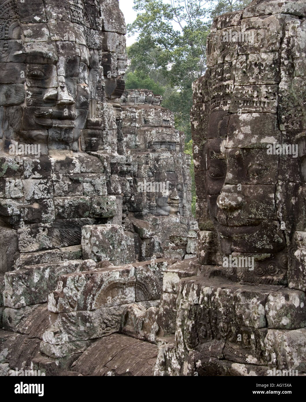The Bayon Temple near Angkor Wat in Cambodia in South East Asia Stock ...