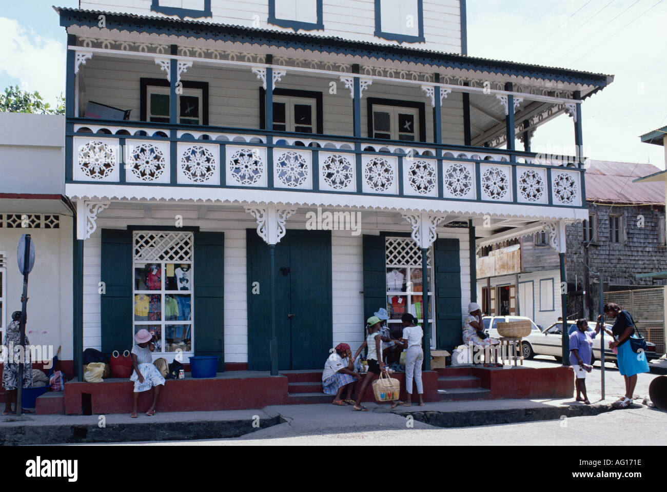 French colonial architecture in Soufriere Stock Photo - Alamy
