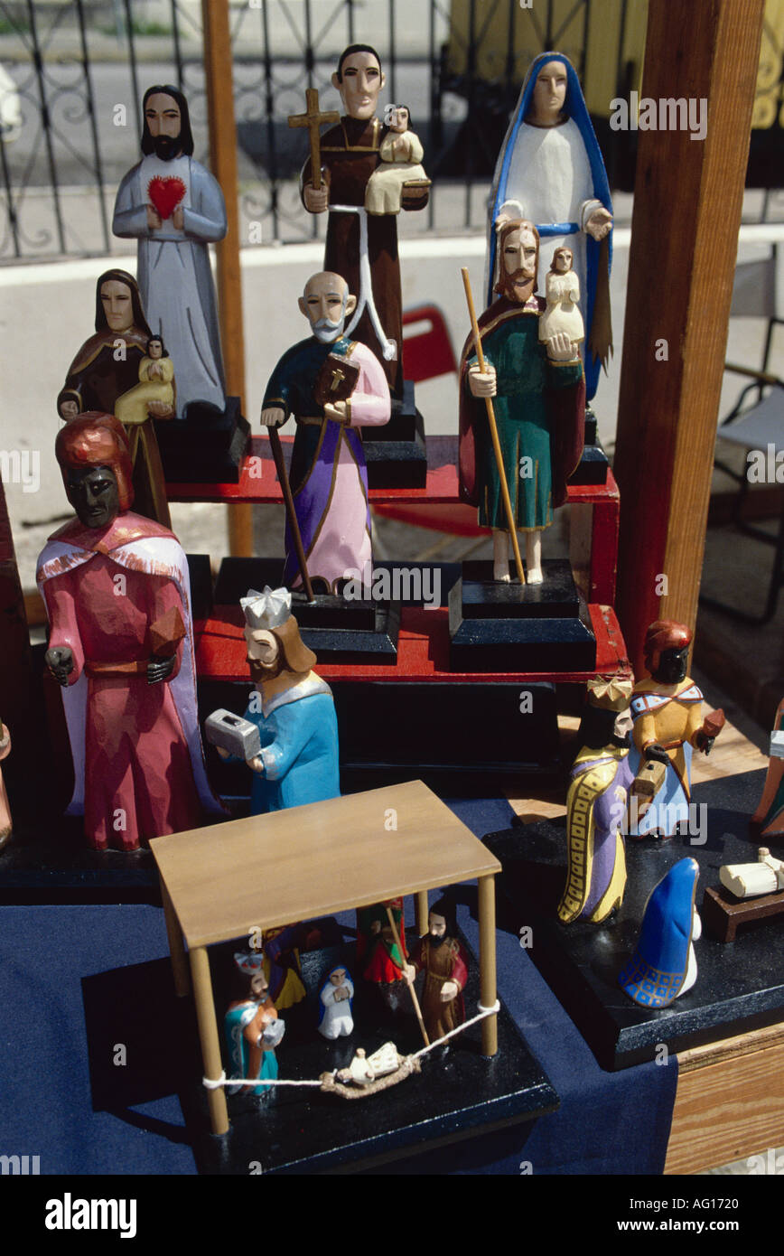 Ponce Santos namely small wooden figures of saint carved and painted by ...