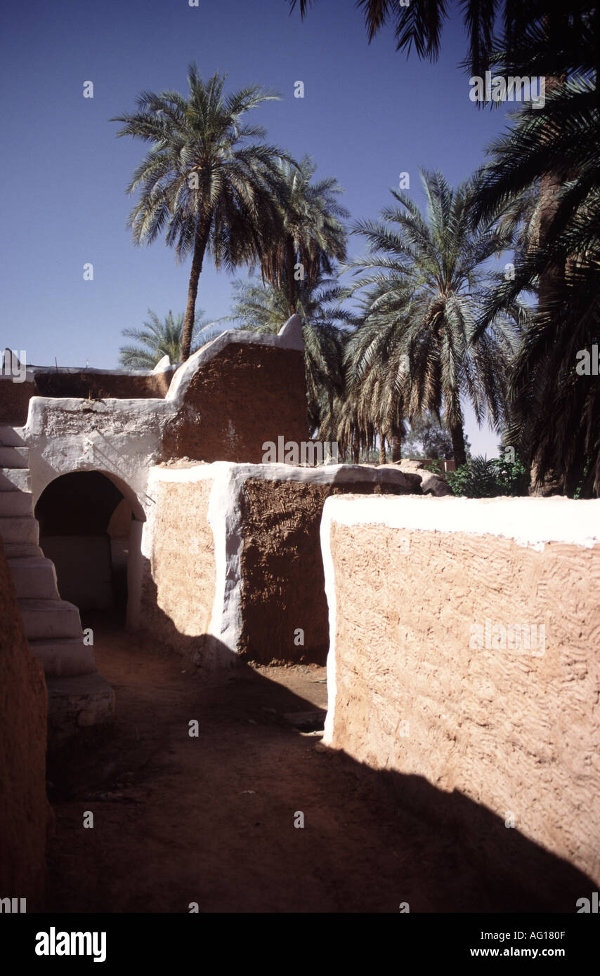 Libya Libyen old city of Ghadames historical buildings palmtrees Stock ...