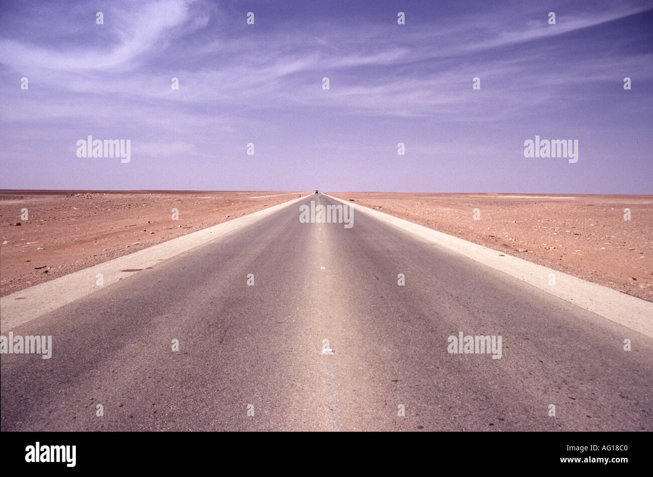 Libya street in the desert highway Stock Photo - Alamy