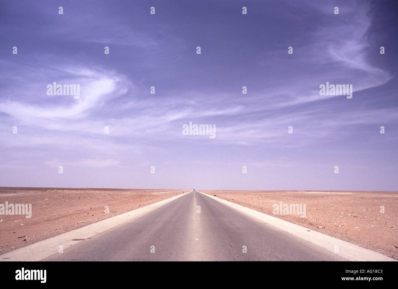 Libya street in the desert highway Stock Photo - Alamy
