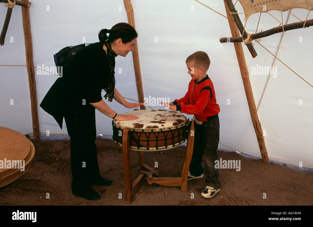 Boy beating drum hi-res stock photography and images - Alamy