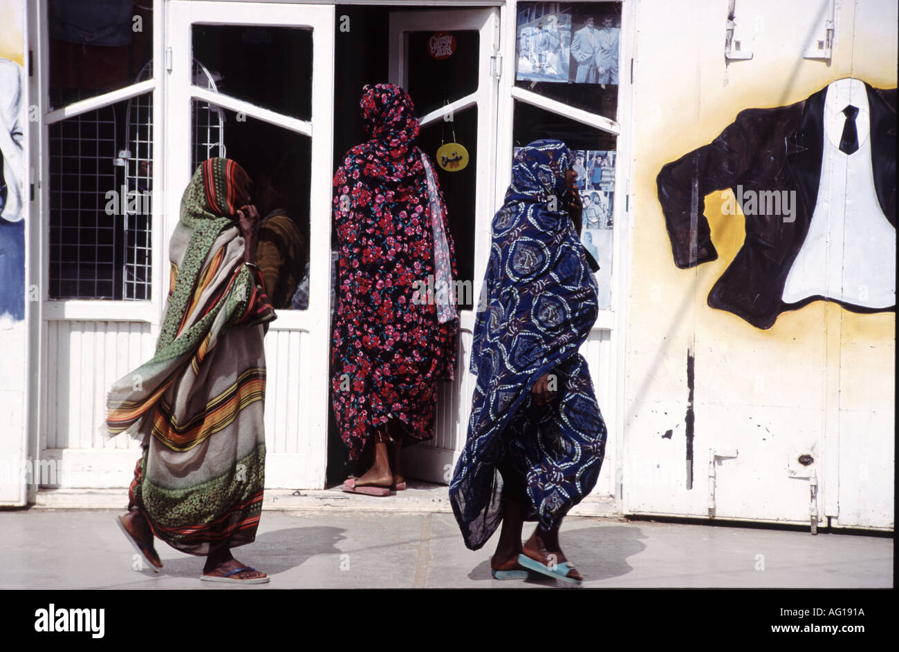 Libya city of Sabah daily life street houses shops Stock Photo - Alamy