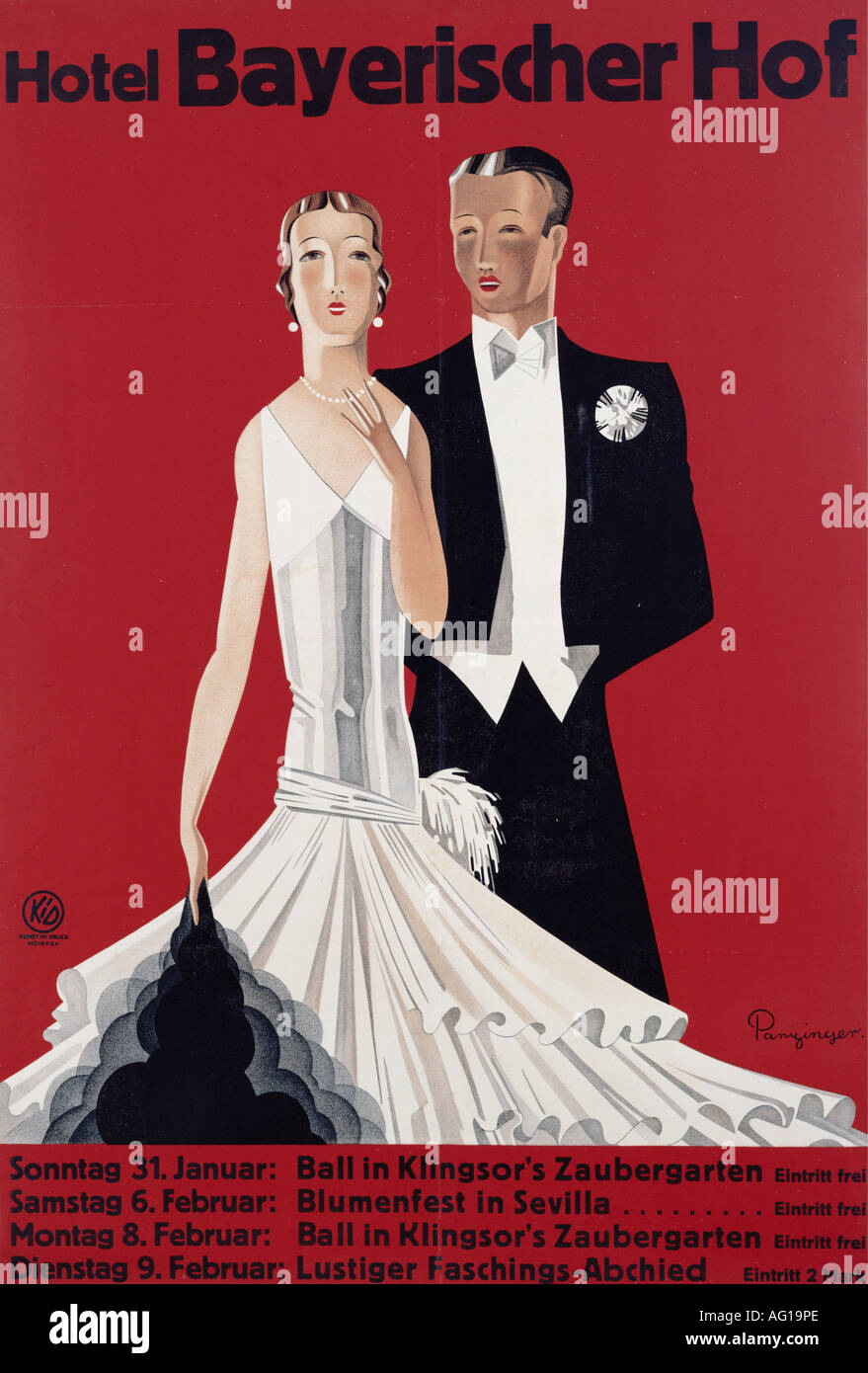 advertising, gastronomy, hotels, "Hotel Bayerischer Hof", Munich, 1920s ...