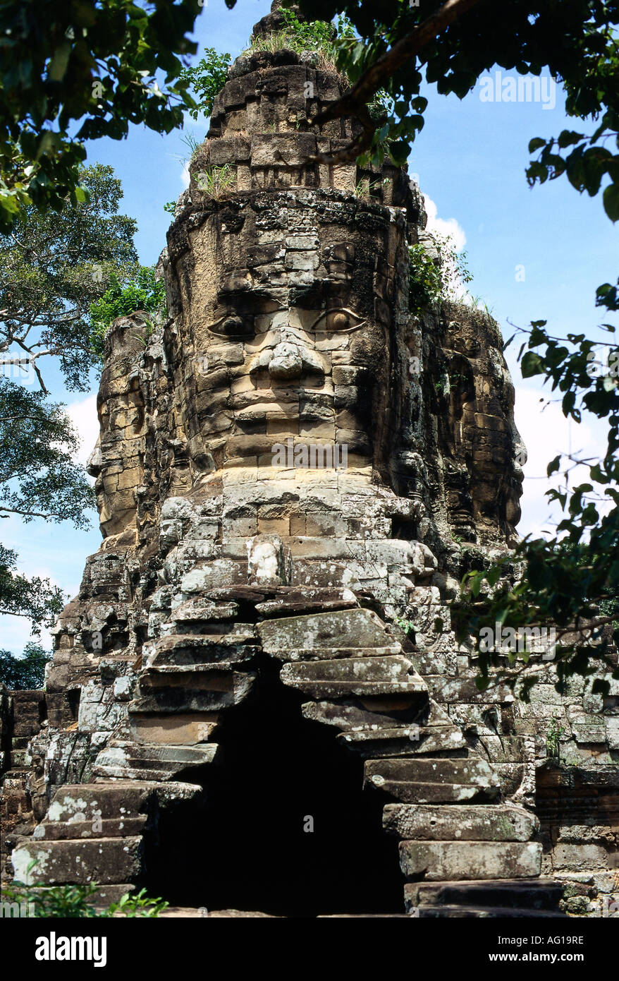 geography / travel, Cambodia, Angkor, buildings, Preah Khan, tower with ...