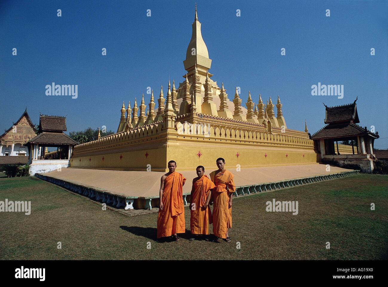 geography / travel, Laos, Vientiane, buildings, That Luang, temple ...