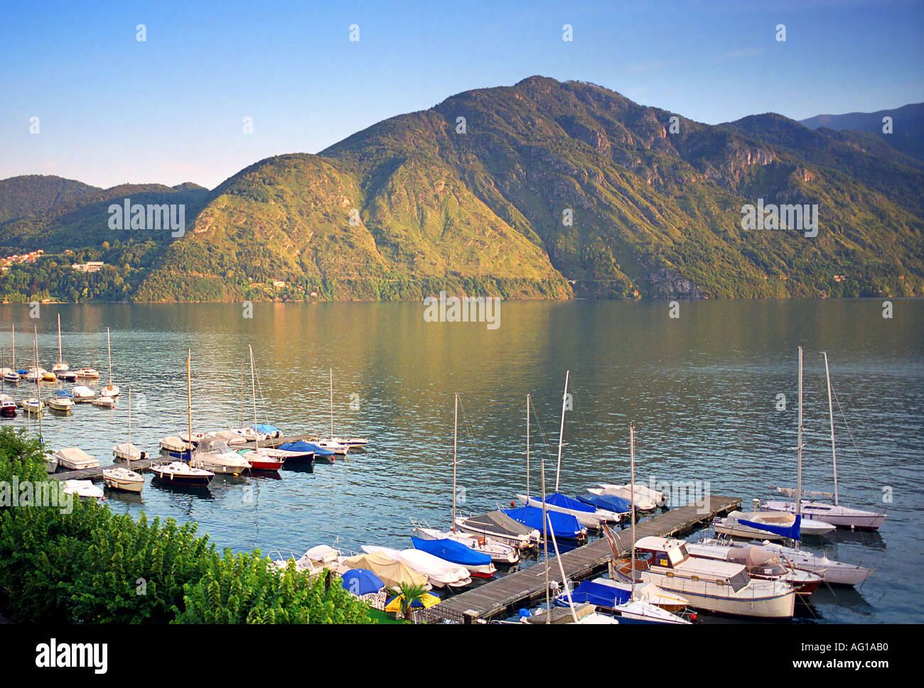 Lake Como mountain view Stock Photo - Alamy