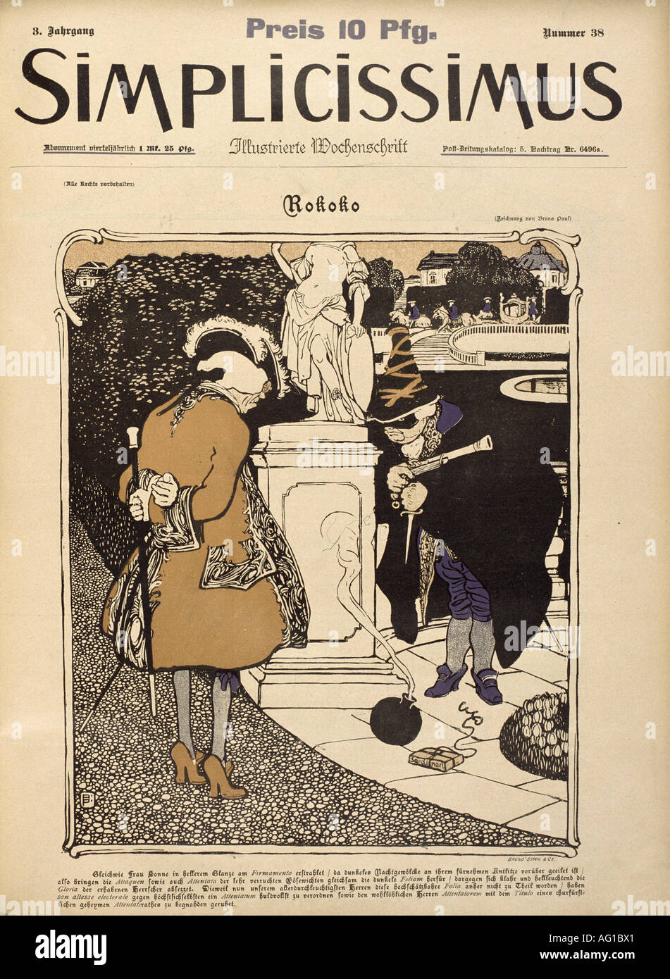 press/media, magazines, "Simplicissimus", Munich, 3. volume, number 38 ...