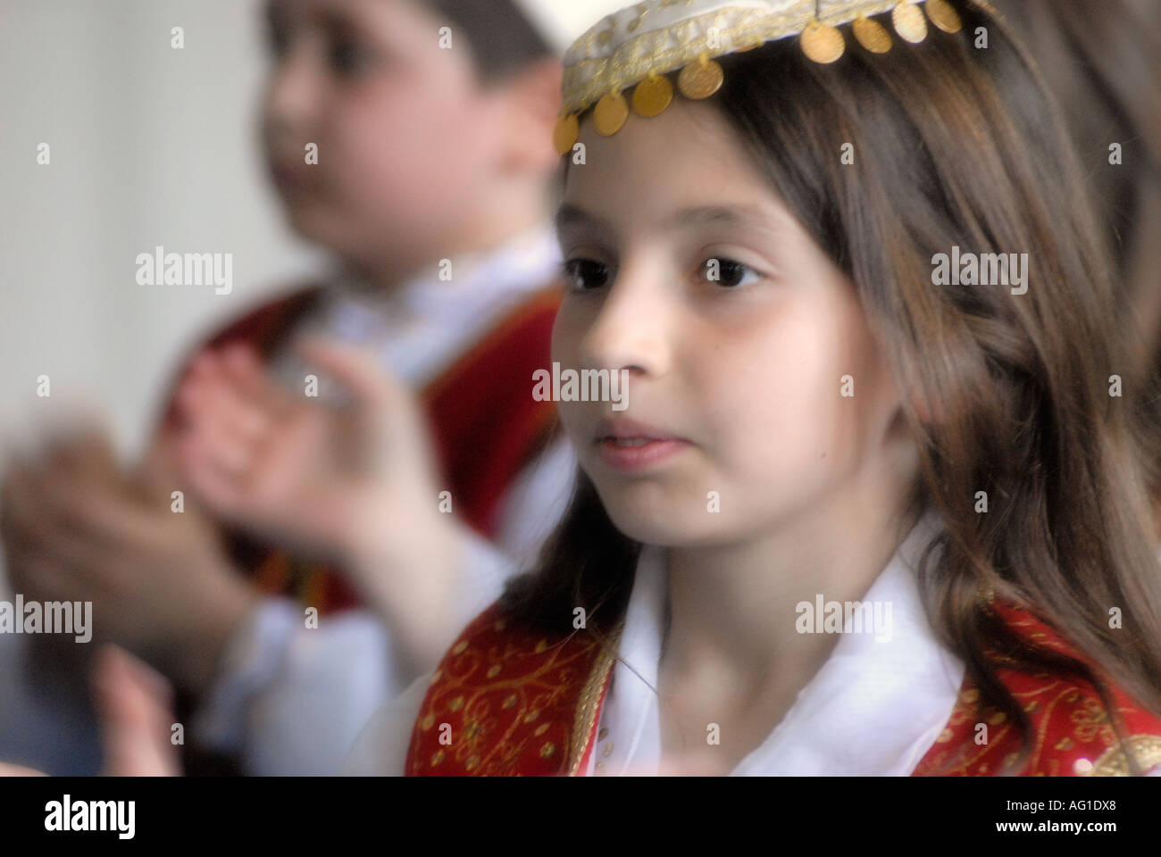Albanian children's dance group performing in London Stock Photo - Alamy