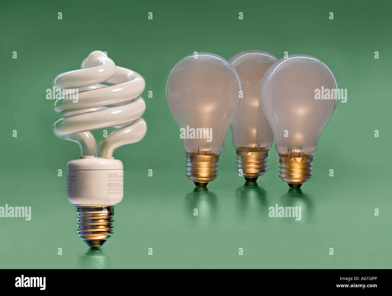 An energy efficient, environmentally friendly light bulb shown with ...