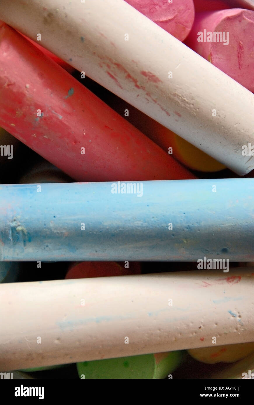 colorful chalk up close 2 Stock Photo - Alamy