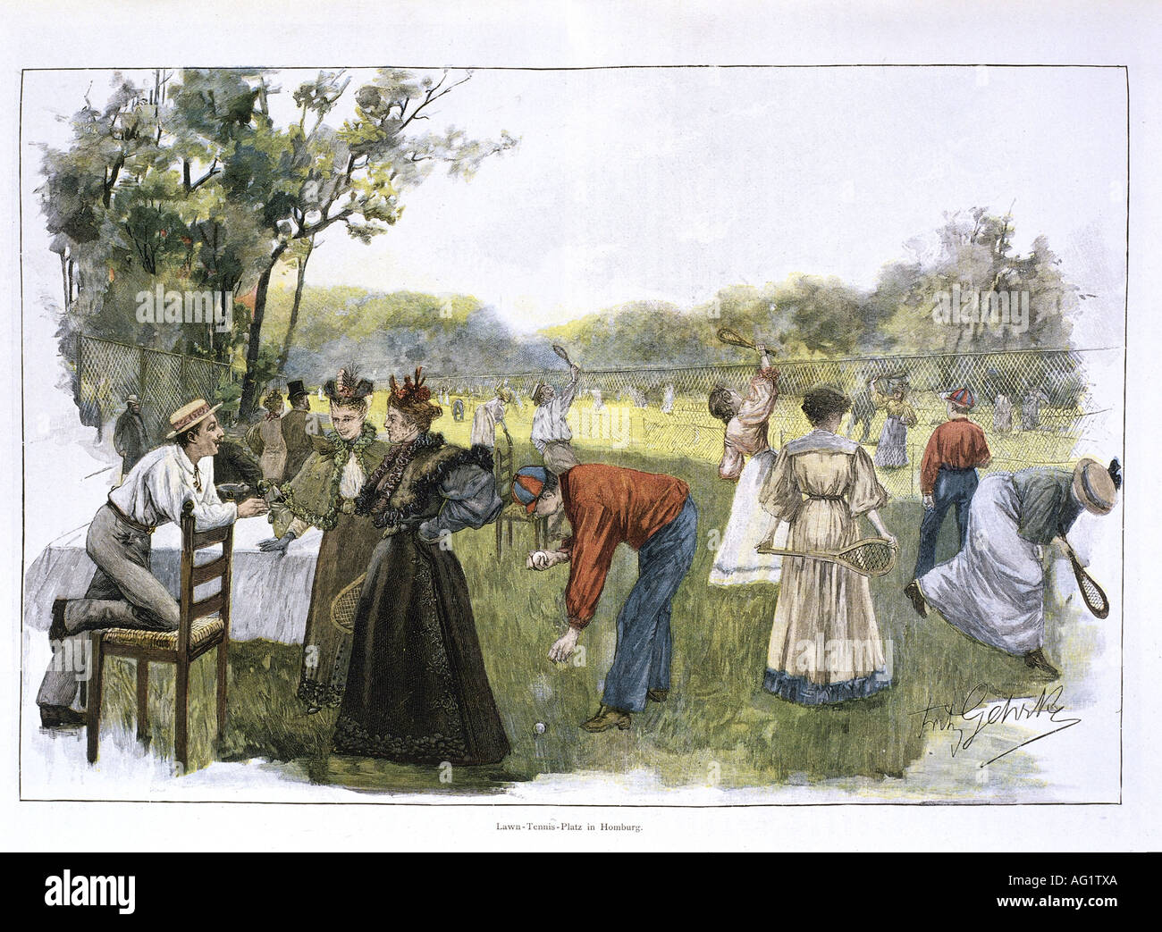 sports, tennis, tennis court at Homburg, circa 1890 Stock Photo - Alamy