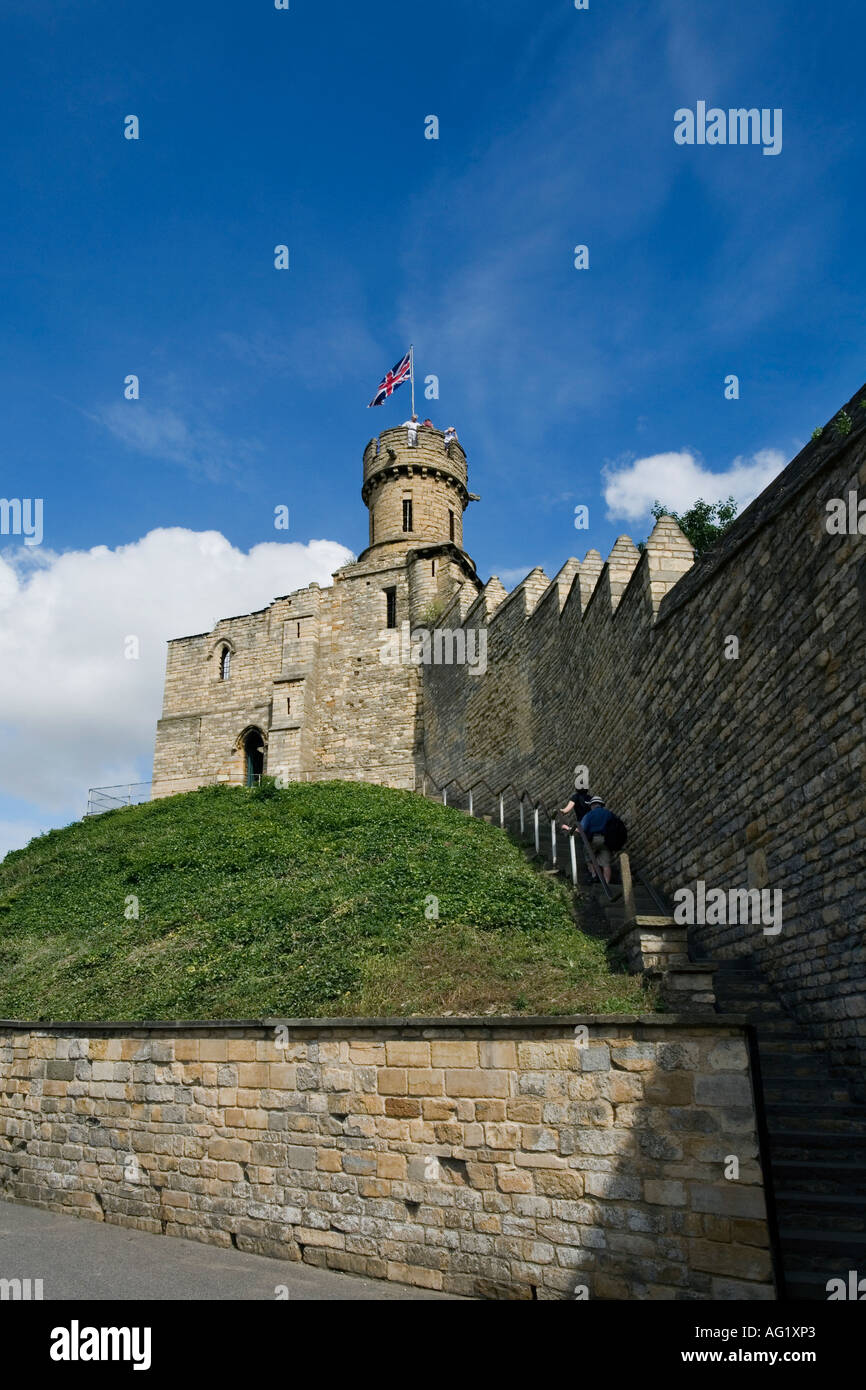 LINCOLN CASTLE OBSERVATORY TOWER, IN JULY FLYING THE UNION JACK FLAG ...