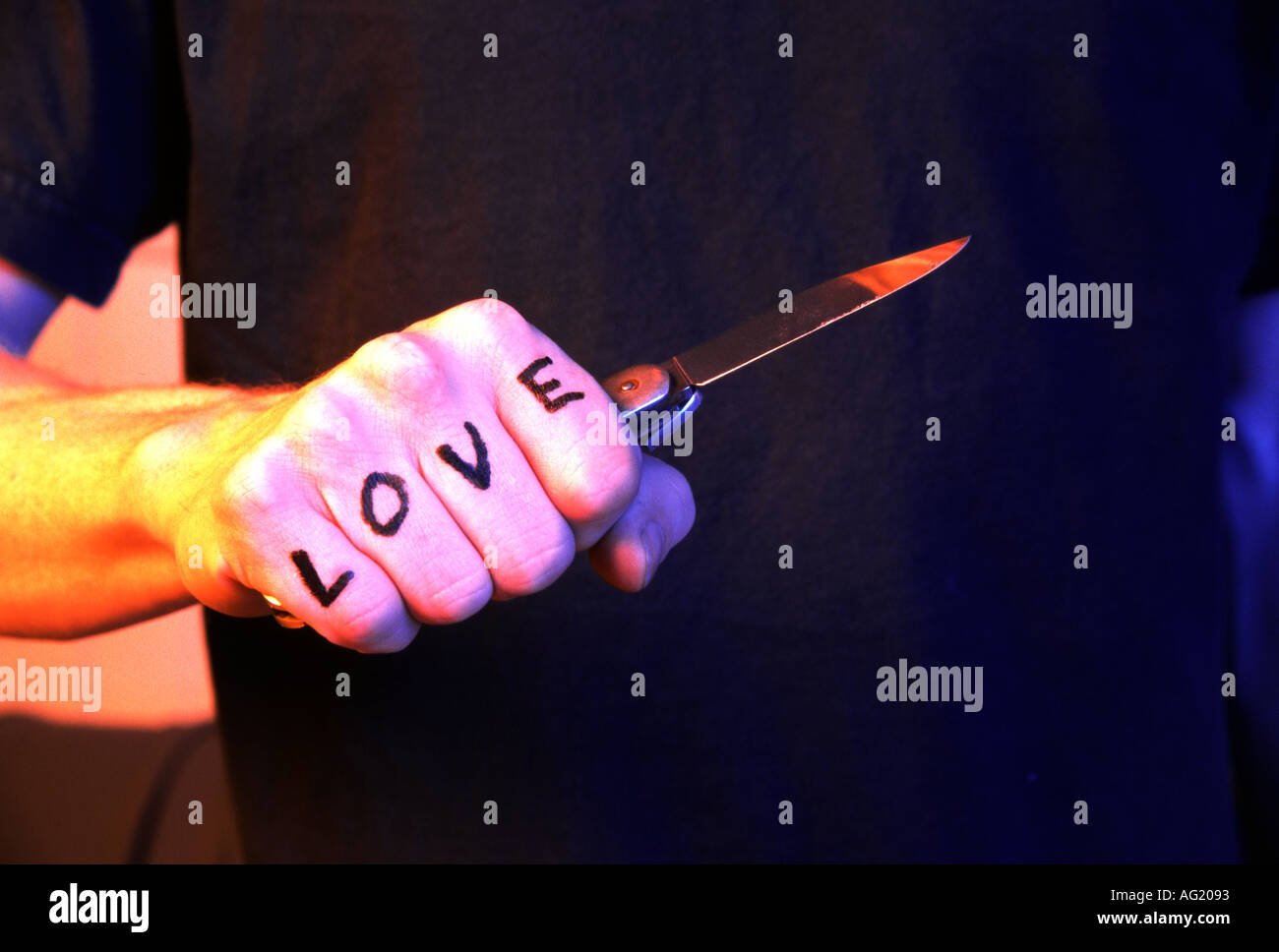 Angry aggressive man holding knife hi-res stock photography and images ...
