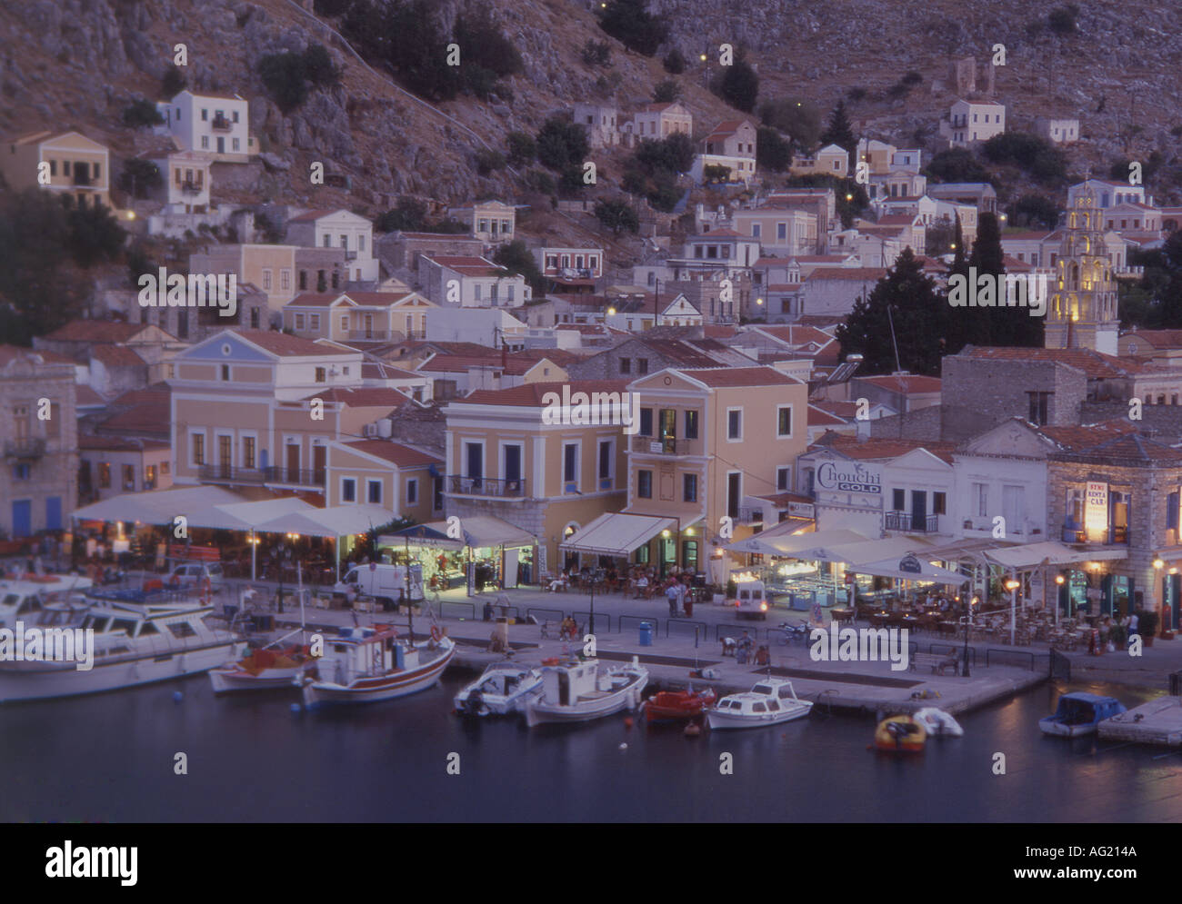 Greece Symi View of Symi town Stock Photo - Alamy