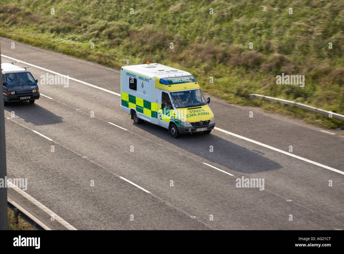 ambulance on M62 Huddersfield Stock Photo - Alamy