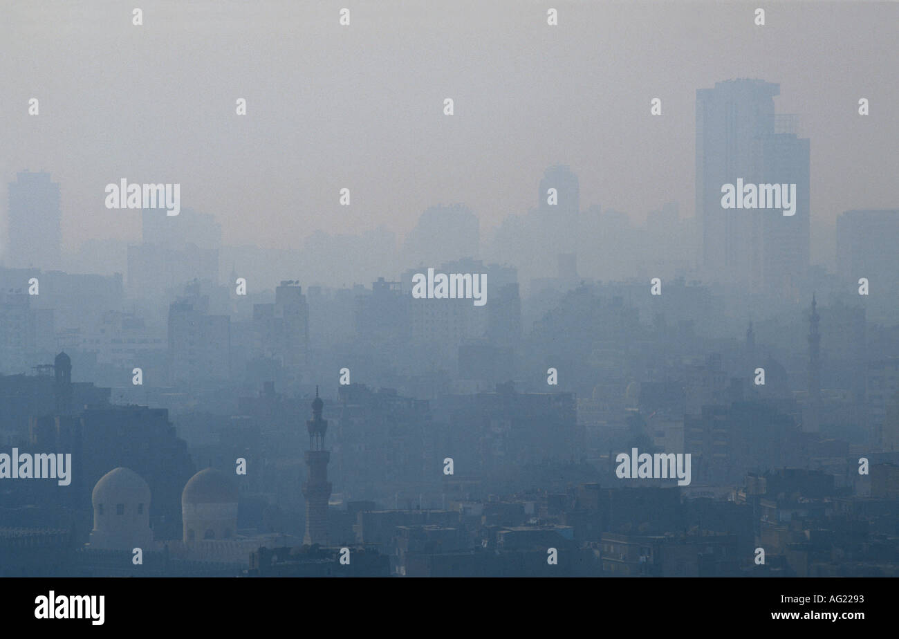 Cairo in heavy smog seen from the Citadel Stock Photo - Alamy
