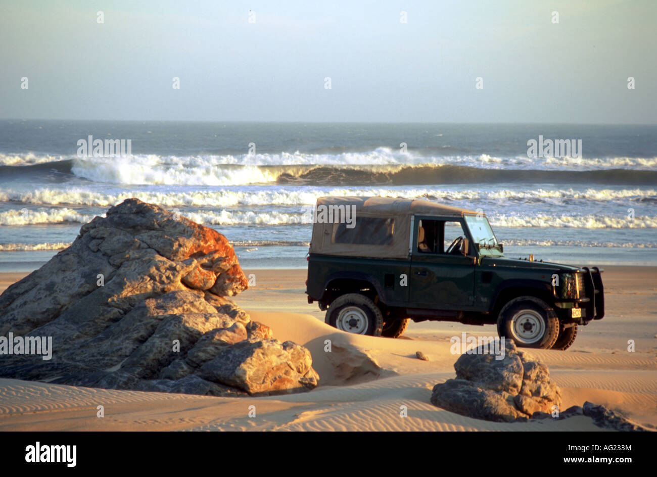 Land Rover on the beach in Eastern Cape, South Africa Stock Photo - Alamy