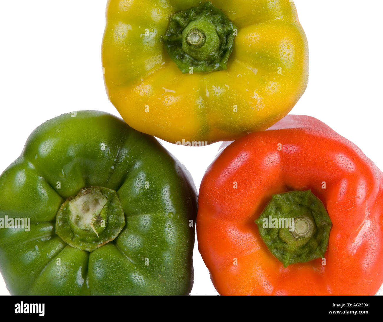 Three different coloured peppers Stock Photo - Alamy