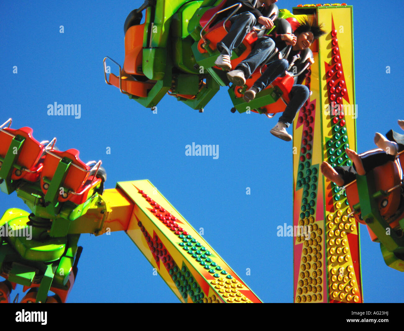 An exciting ride on the octopus at a fun fair, hair raising stuff Stock ...