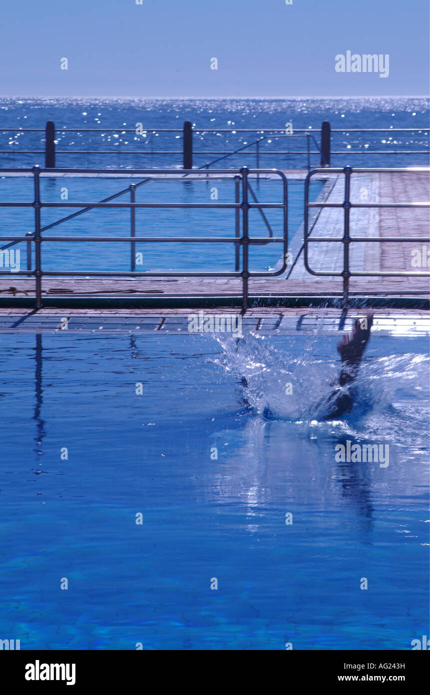 High diving board at a public swimming pool. hi-res stock photography ...