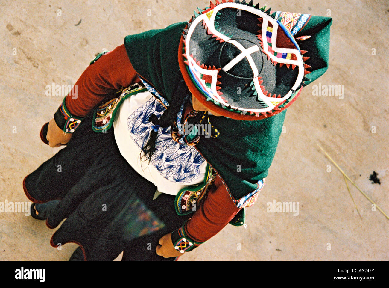 andean indian woman wearing traditional dress Stock Photo - Alamy