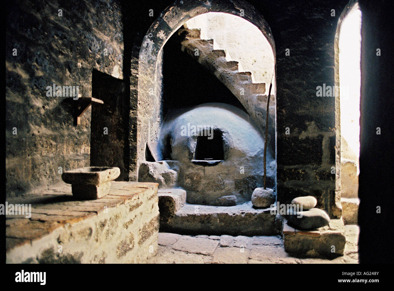 NUN'S KITCHEN IN THE CONVENT OF ST CATALINA Stock Photo - Alamy