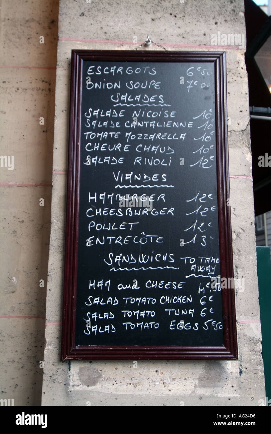 Menu de rue hi-res stock photography and images - Alamy