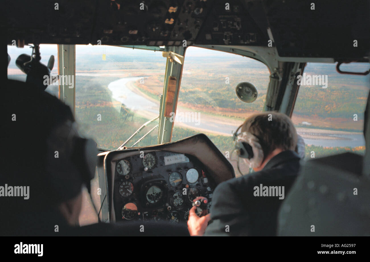 Cabin of Russian helicopter of MI 8 model and pilots inside Russia ...