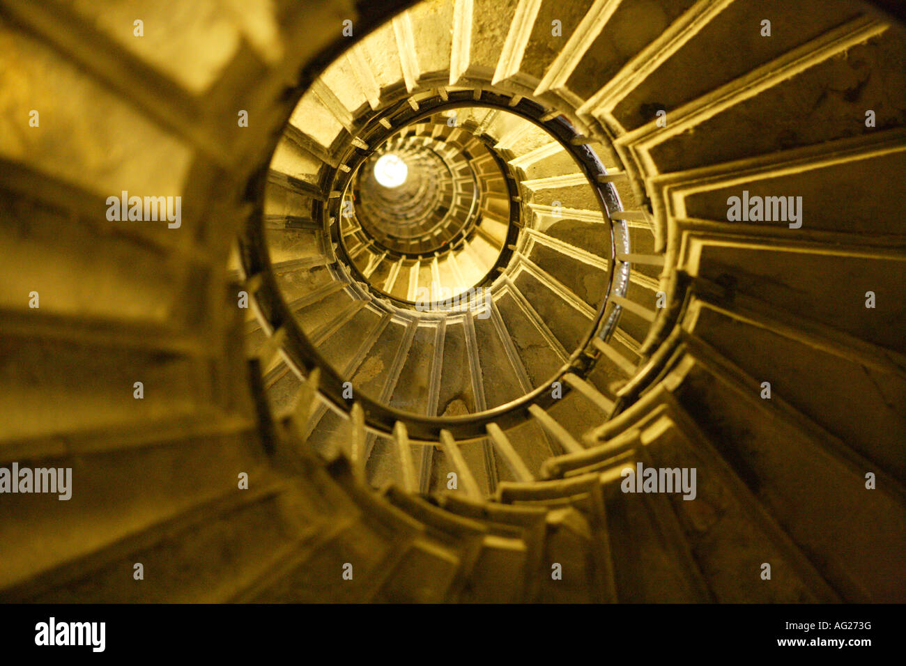 Spiral Staircase Inside The Monument, London, UK Stock Photo - Alamy