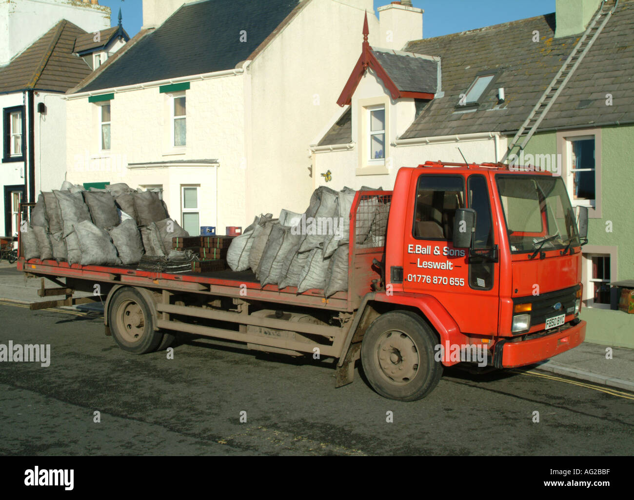 Coal Lorry making Deliveries in Portpatrick Galloway Scotland Stock ...
