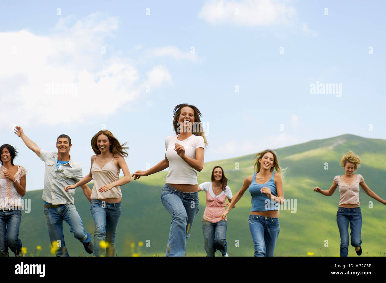 Running through the field hi-res stock photography and images - Alamy