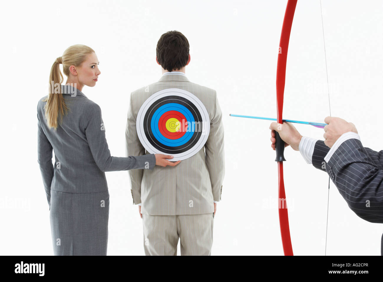 Young woman holding bow arrow hi-res stock photography and images - Alamy