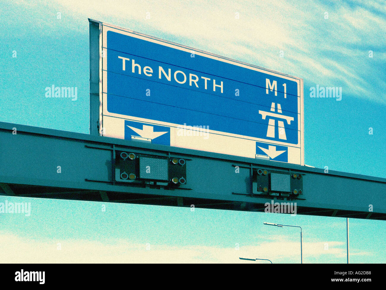 The north M1 sign motorway UK Stock Photo - Alamy