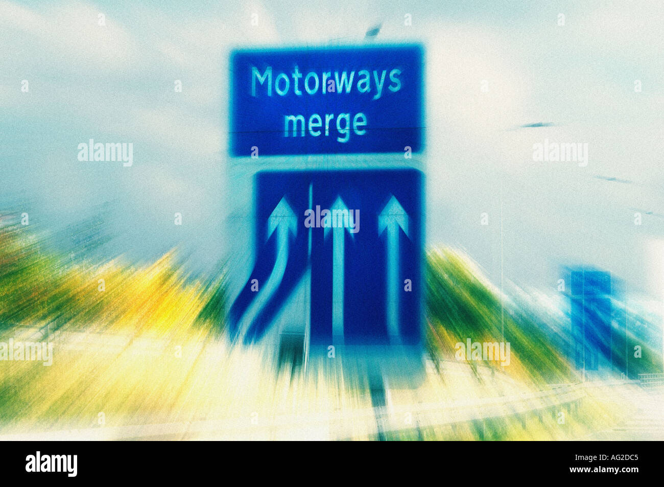 Motorway merge sign High Resolution Stock Photography and Images - Alamy