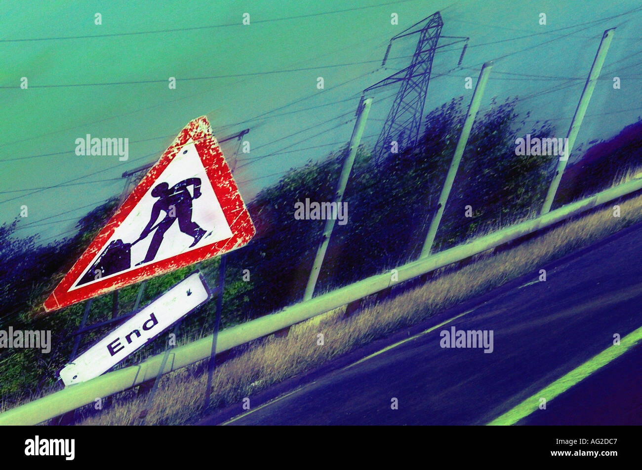 Motorway roadworks signs uk hi-res stock photography and images - Alamy