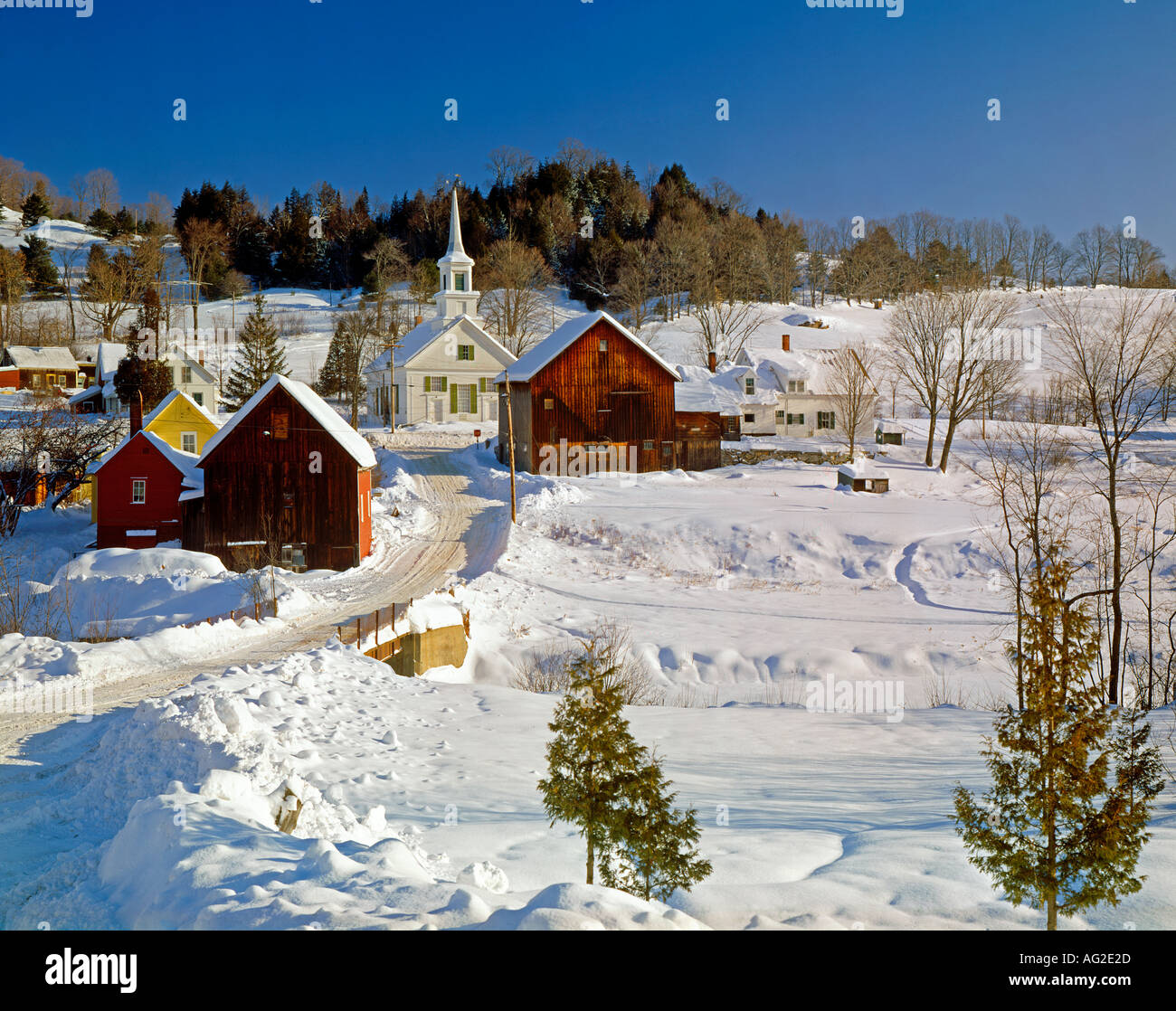 village of Waits River Vermont USA in winter New England Stock Photo ...