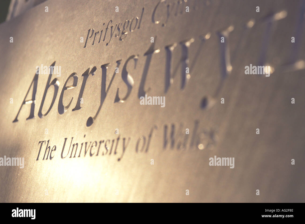 Welsh university sign hi-res stock photography and images - Alamy