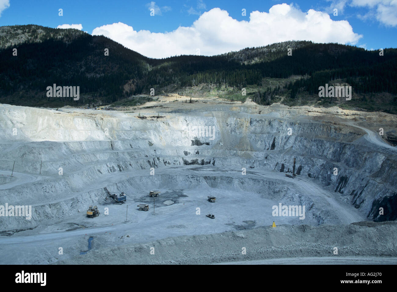 Open pit copper mine Huckleberry mine Tahtsa Lake Houston British ...