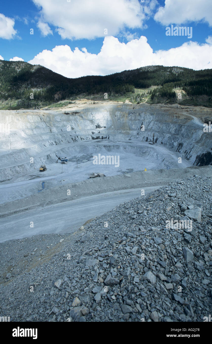 Open pit copper mine Huckleberry mine Tahtsa Lake Houston British ...