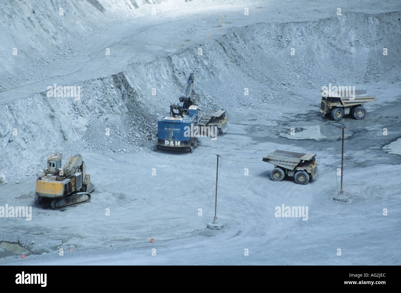 Open pit copper mine Huckleberry mine Tahtsa Lake Houston British ...