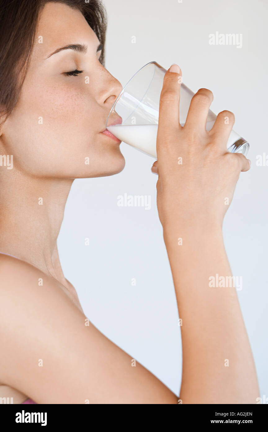 Woman and drinking milk hi-res stock photography and images - Alamy