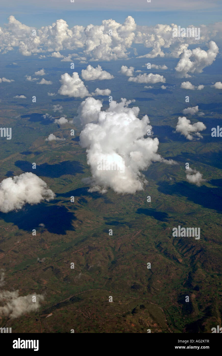 Aerial view over Kenya africa Stock Photo - Alamy