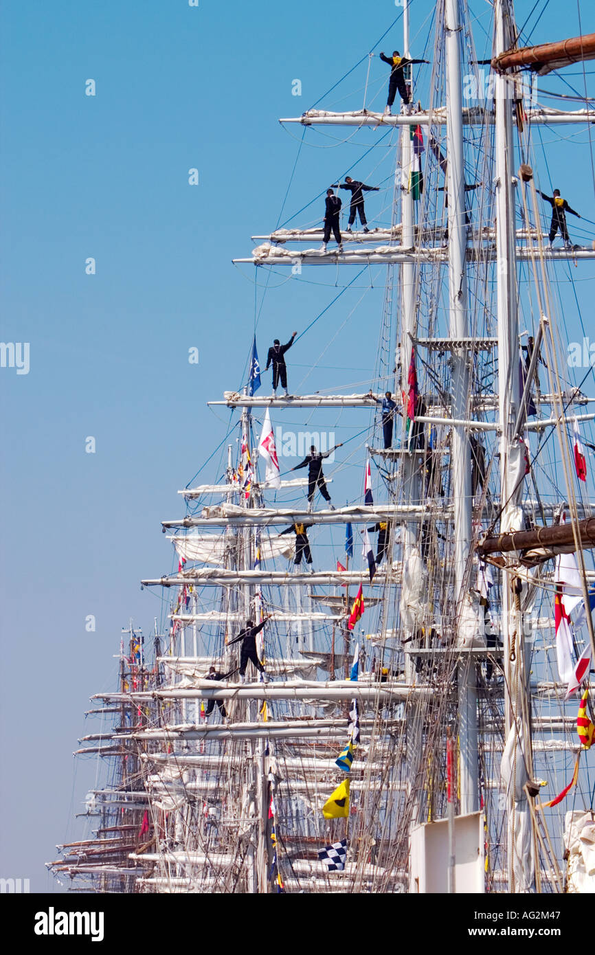 Indian Navy training ship Tarangini in Cherbourg Cherborg harbour ...